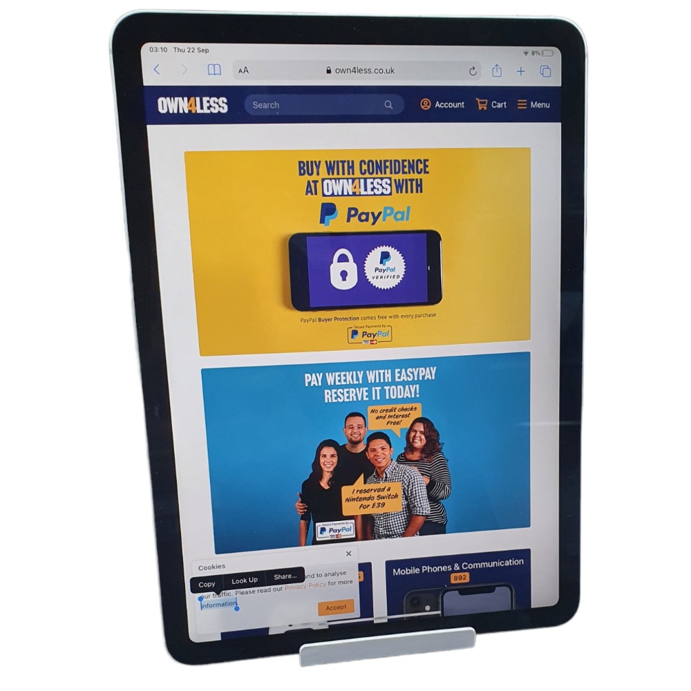 Pre-owned iPad Air 4th Gen (A2072) 64GB Unlocked *SALE* - Own4Less